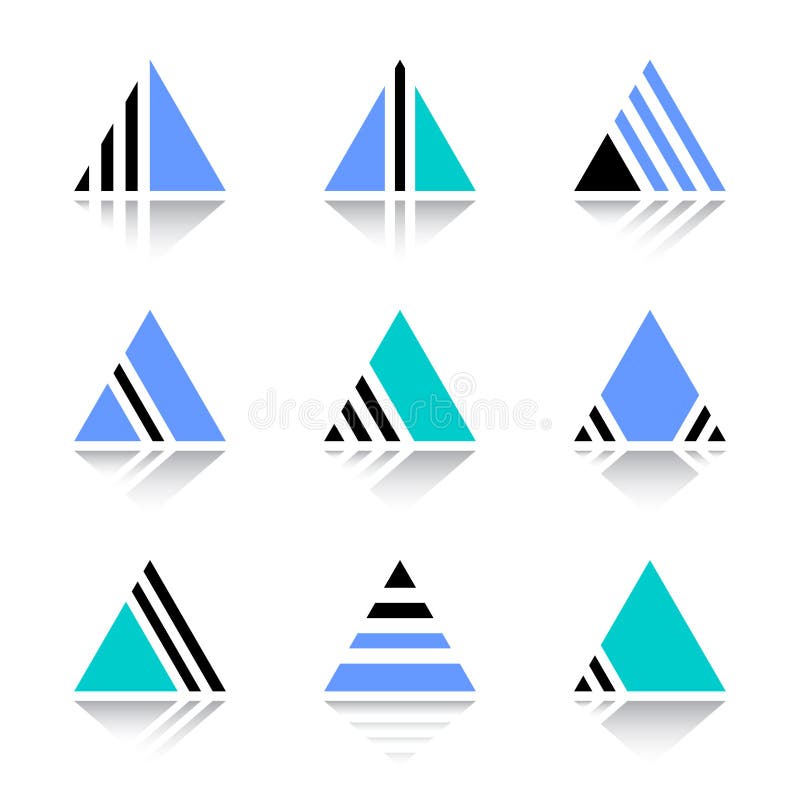 Abstract Geometric Design Elements in Triangle Shape Stock Vector ...