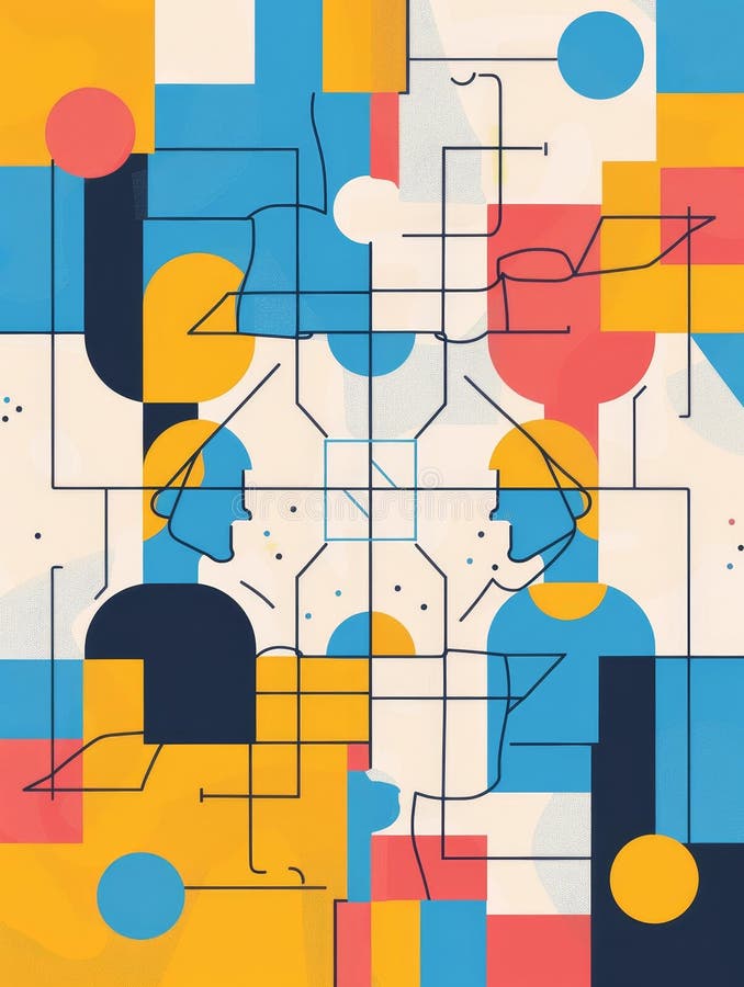 This Abstract Geometric Design Features a Mix of Shapes Lines and ...