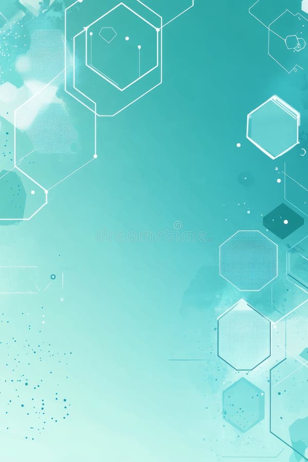 Abstract Geometric Design Featuring Hexagons and Soft Teal Colors in a ...