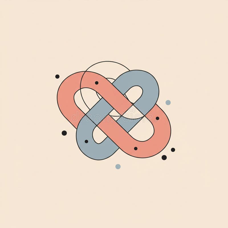 An Abstract Geometric Design Featuring Intertwined Loops in Red and ...