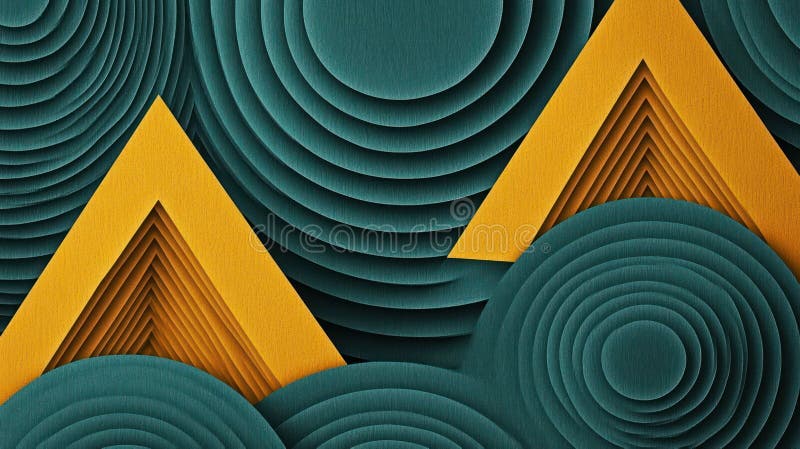 Abstract Geometric Design Featuring Layered Circles and Triangular ...