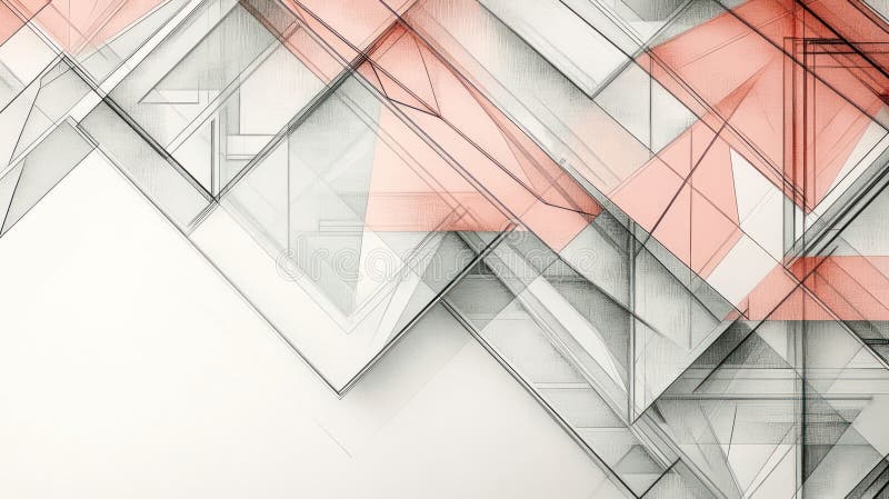 Abstract Geometric Design Featuring Layered Shapes and a Blend of ...
