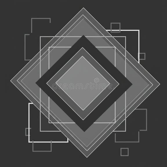 Abstract Geometric Design Featuring Overlapping Squares and Diamonds in ...