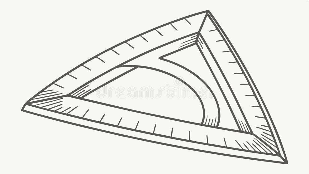 Abstract Geometric Design Featuring a Ruler and Lines Vector Design ...