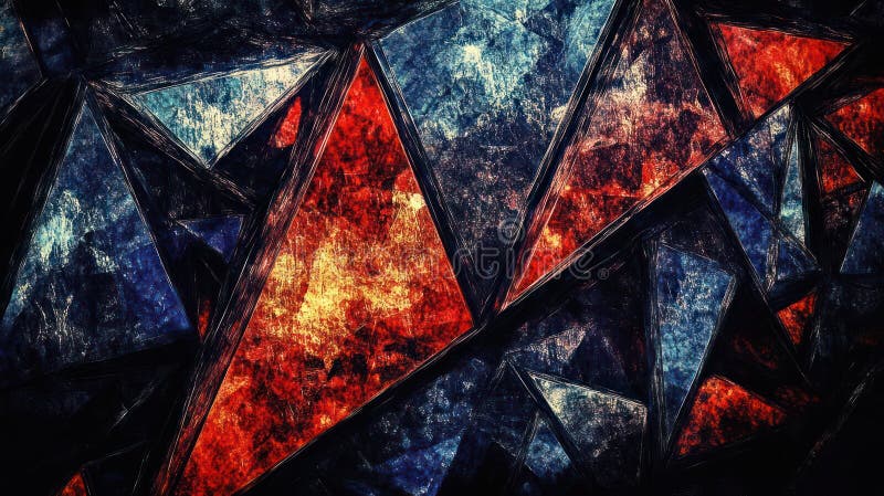 Abstract Geometric Design Featuring Sharp Shapes and Vibrant Colors ...