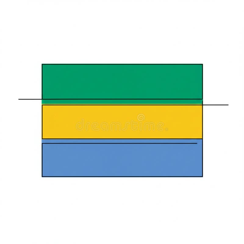 Abstract Geometric Design Featuring Three Horizontal, Colored ...