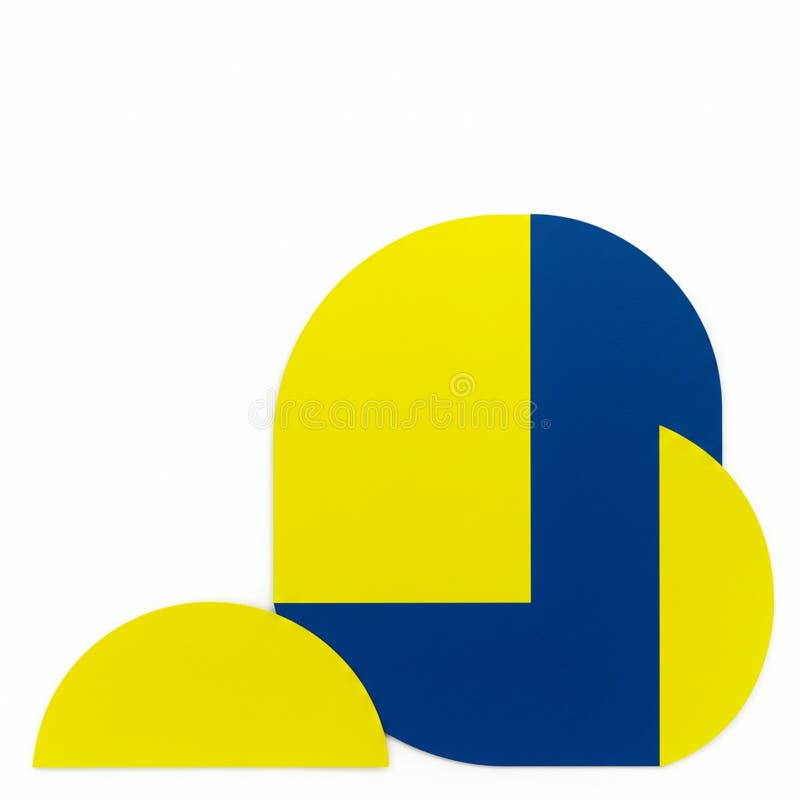 Abstract Geometric Design Featuring Three Two-dimensional Shapes on a ...