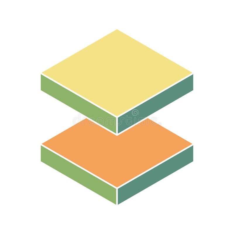 Abstract Geometric Design Featuring Two Stacked Isometric Squares in ...