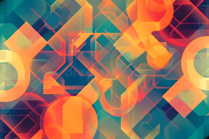 Abstract Geometric Design Featuring Vibrant Colors and Overlapping ...