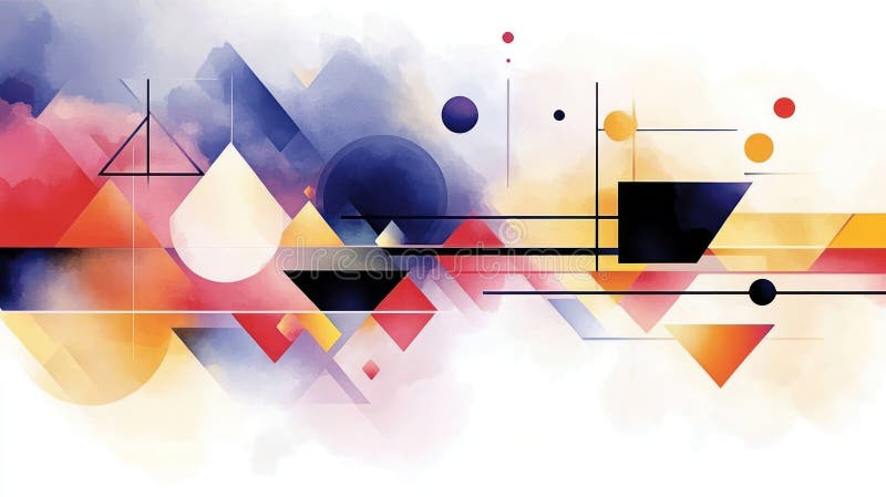 Abstract Geometric Design Featuring Vibrant Colors and Shapes, Evoking ...