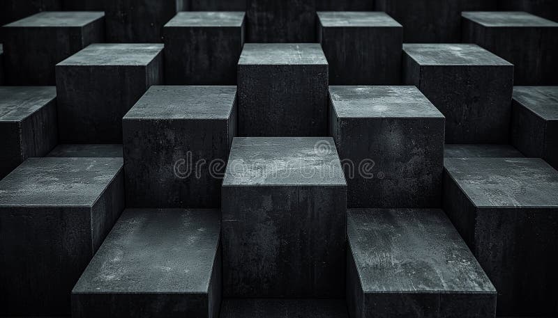 Abstract Geometric Design on Futuristic Modern Concrete Wall. Generated ...
