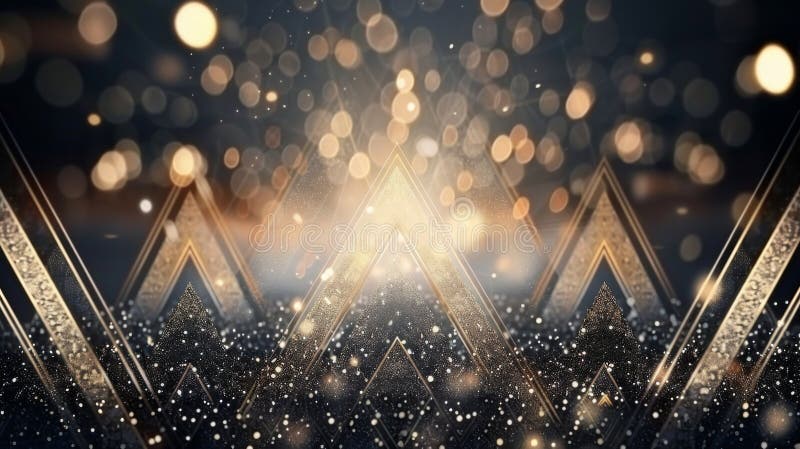 Abstract Geometric Design with Golden Rays and Sparkling Effects Stock ...