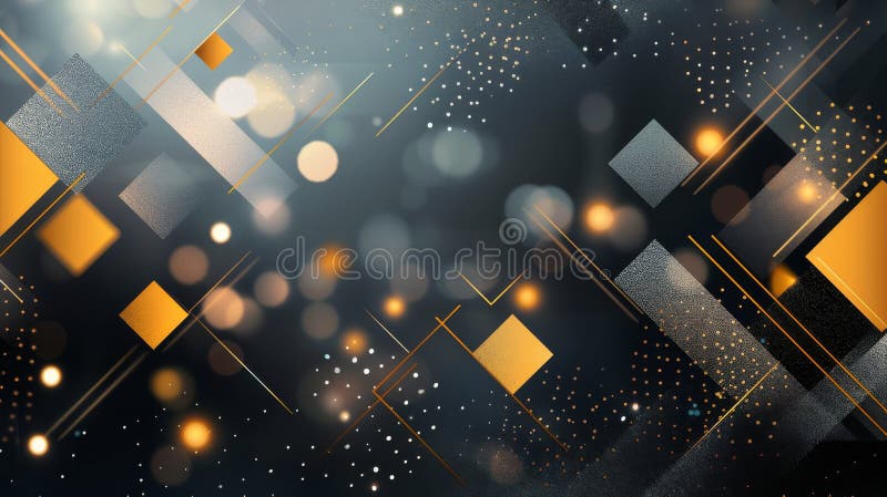 Abstract Geometric Design with Golden Rays and Sparkling Effects Stock ...