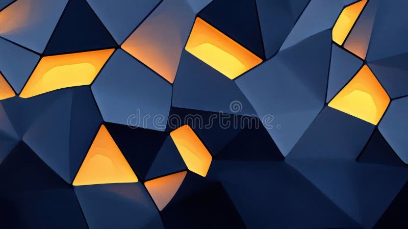 Abstract Geometric Design with Illuminated Shapes in Dark Tones Stock ...