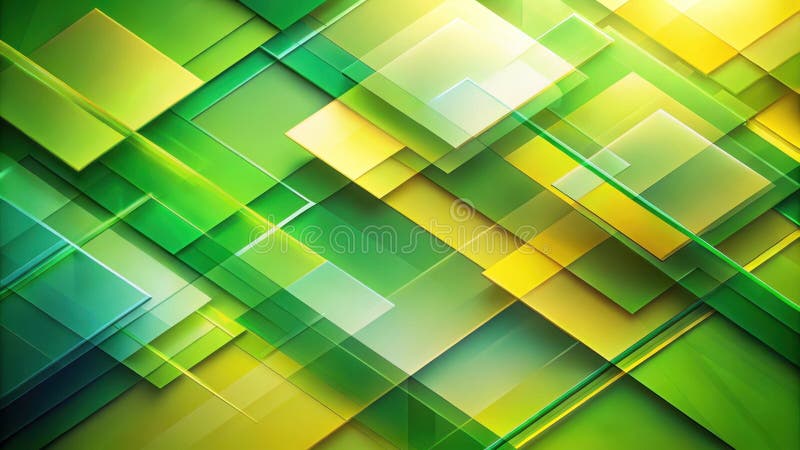 Abstract Geometric Design of Interlocking Green and Yellow Squares ...