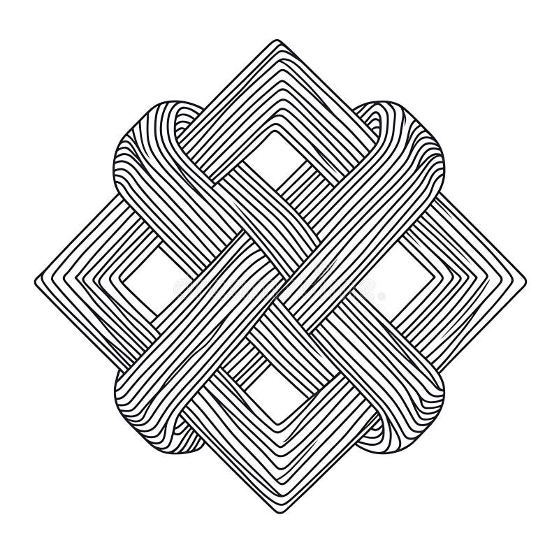 Abstract Geometric Design with Interlocking Lines Stock Illustration ...