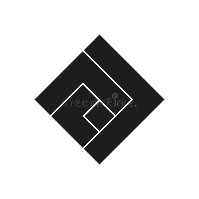 Abstract Geometric Design. Interlocking Squares. Black and White ...