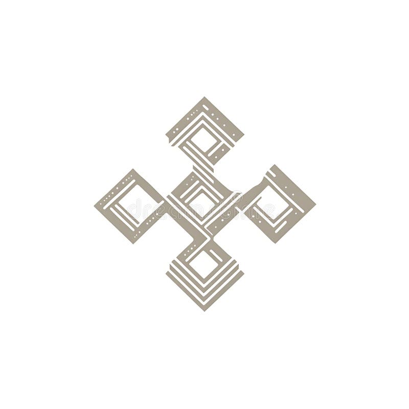 Abstract Geometric Design of Interlocking Squares Stock Illustration ...