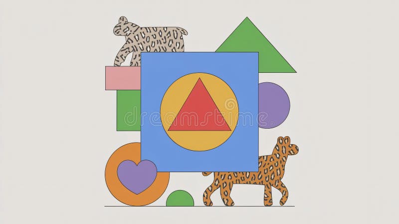 Abstract Geometric Design with Leopard Print High Quality Image Stock ...