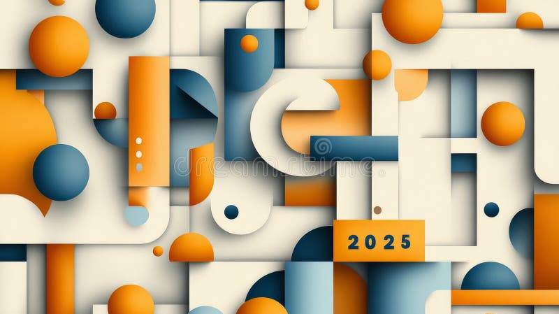 Abstract Geometric Design 2025 Modern Vibrant Layered Shapes ...