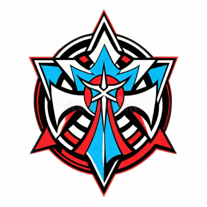 An Abstract Geometric Design in Red, Blue, and Black Colors Forming a ...