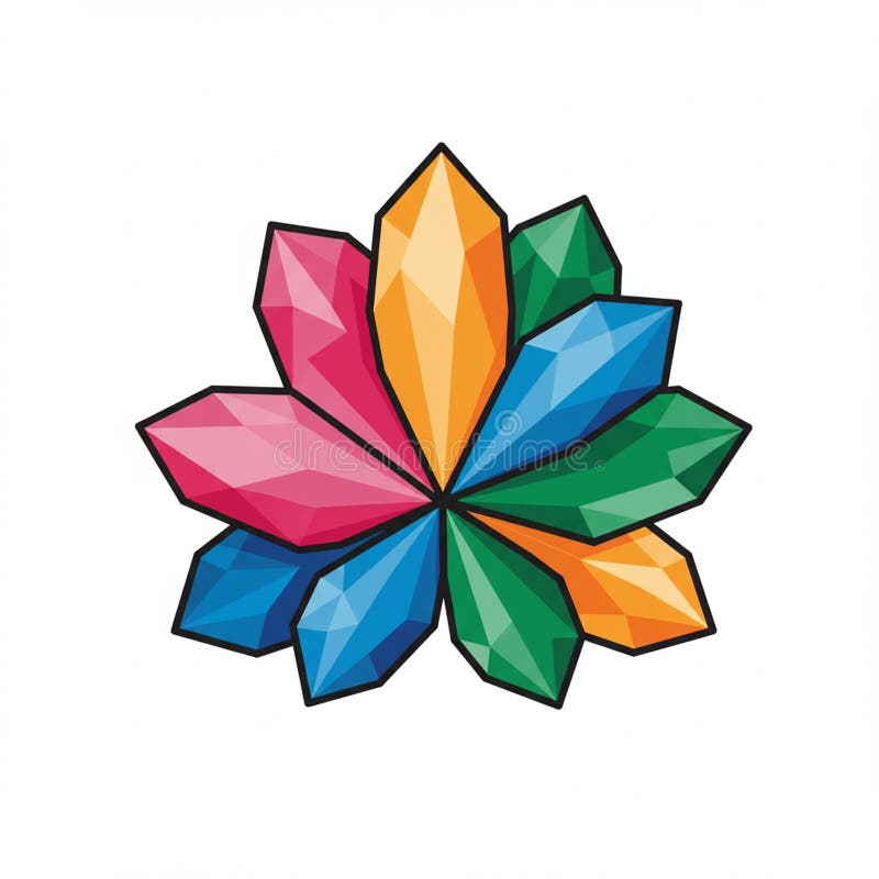 Abstract Geometric Design Resembling a Stylized Flower. Composed of ...