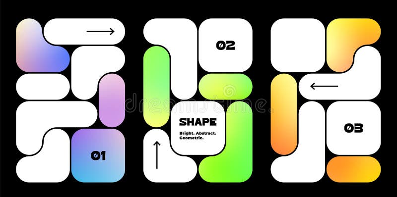 Abstract Geometric Design with Shapes and Gradients. Vector Bento Grid ...