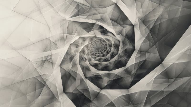 Abstract Geometric Design with Sharp Intersecting Lines in Black and White Stock Photo - Image ...