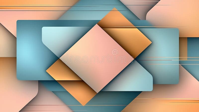 Abstract Geometric Design with Soft Shapes Modern Digital Art Graphic ...
