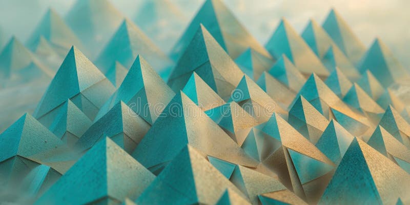 Abstract Geometric Design with Textured Triangles in Blue and White ...