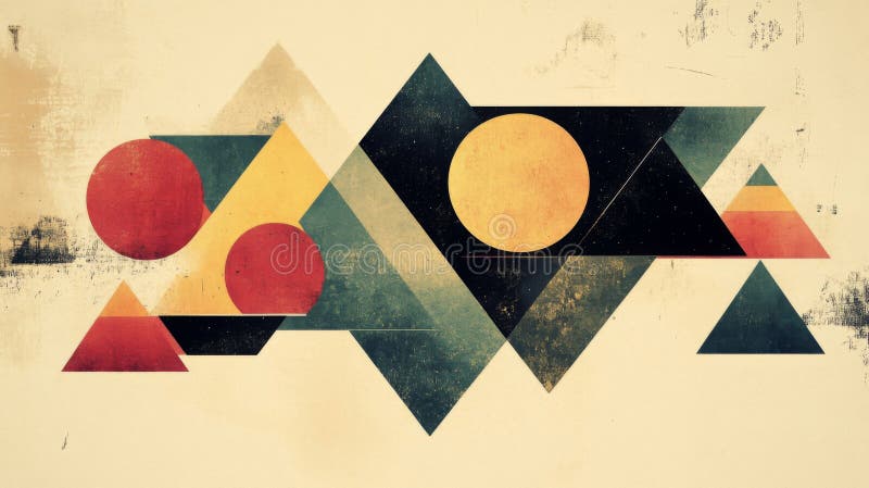 Abstract Geometric Design with Triangles and Circles Stock Illustration ...