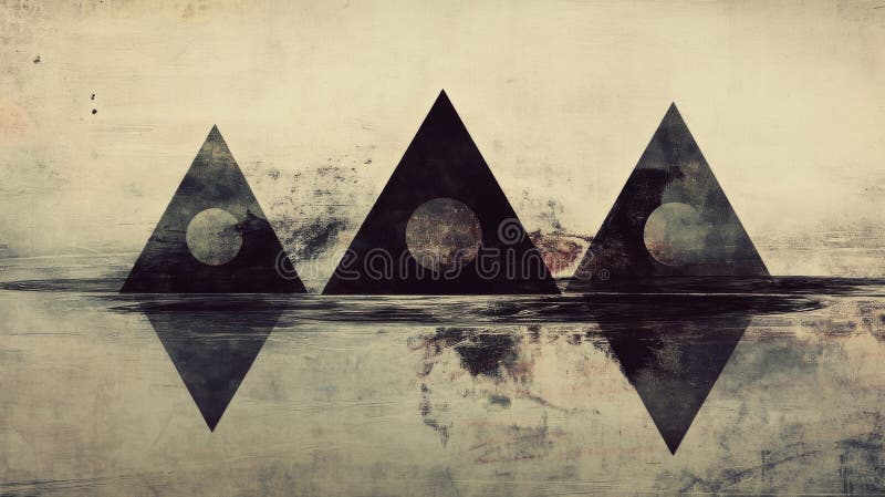 Abstract Geometric Design with Triangles and Circles Stock Illustration ...