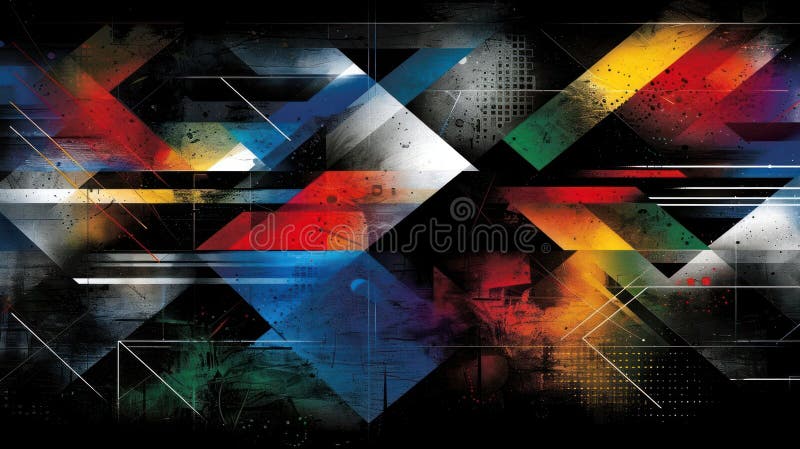 Abstract Geometric Design with Vibrant Colors and Dynamic Shapes Stock ...
