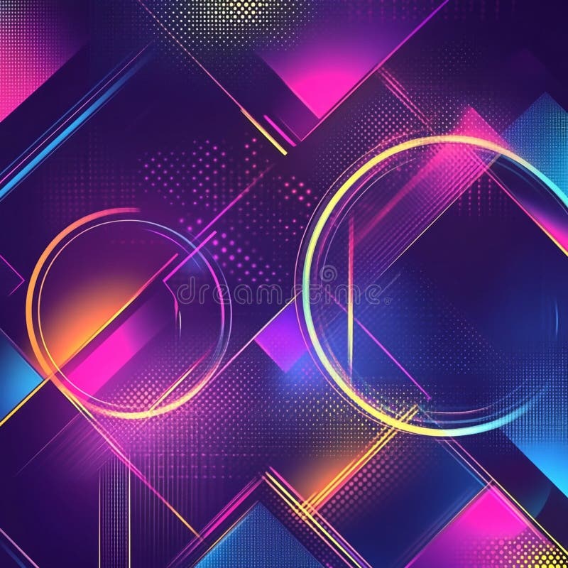 Abstract Geometric Digital Artwork Featuring Overlapping Circles ...