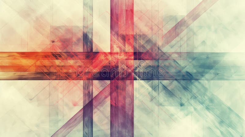 Abstract Geometric Digital Artwork with Intersecting Lines Stock Photo ...