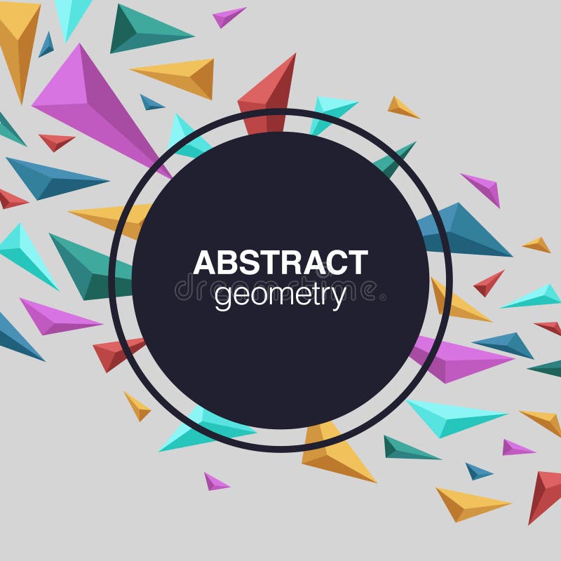 Abstract Geometric 3 Dimensional Colorful Shapes Composition Stock ...