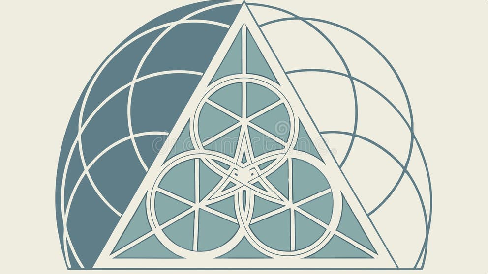 Abstract Geometric Dome Structure with Circular and Triangular Patterns Vector Design Generative ...