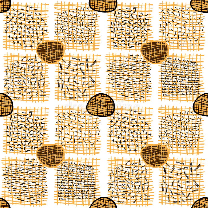 Abstract Geometric Doodle Grid Stock Vector - Illustration of dots ...