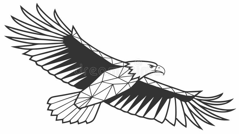 Abstract Geometric Eagle in Flight, Modern Wildlife Vector Illustration, Vector Design ...