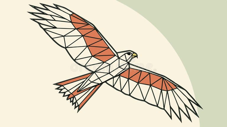 Abstract Geometric Eagle Representing Freedom or Power, Vector Design Generative AI Stock Vector ...