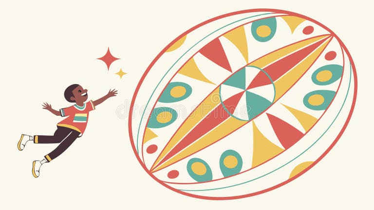 Abstract Geometric Egg with Dancing Figures, Vector Design Generative ...