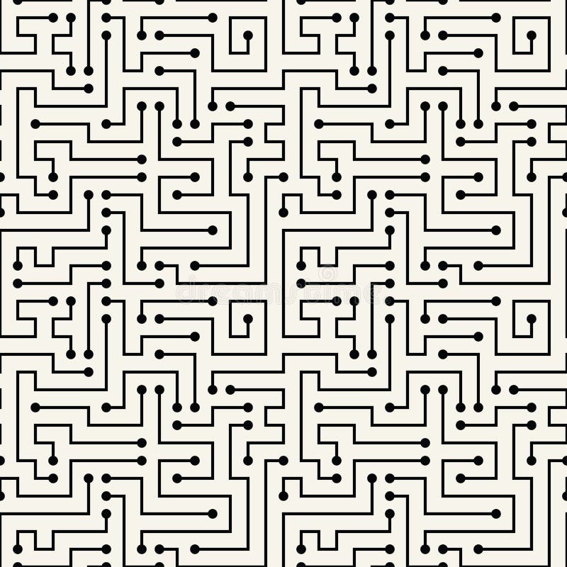 Abstract Geometric Electric Circuit Cyberpunk Pattern Background Stock ...