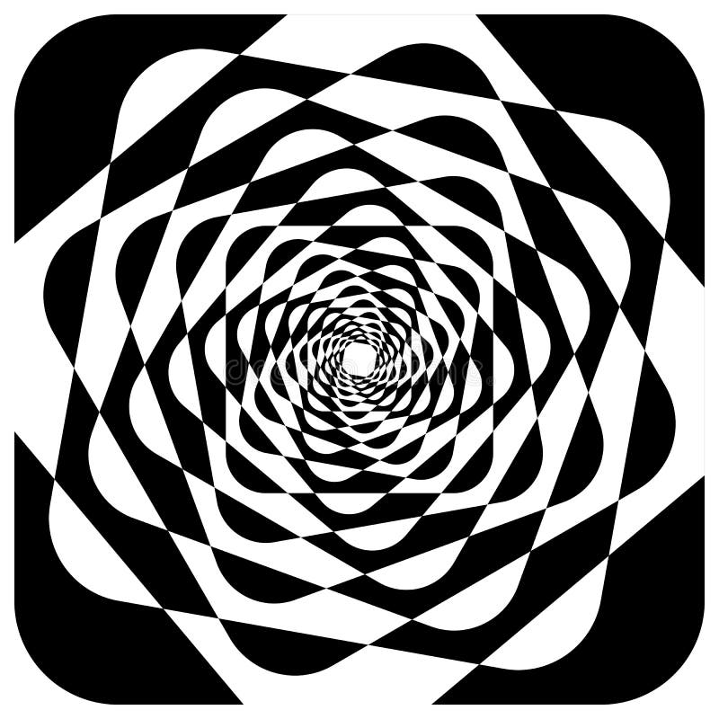 Abstract Geometric Element with Inward Rotating Squares. Overlap Stock ...