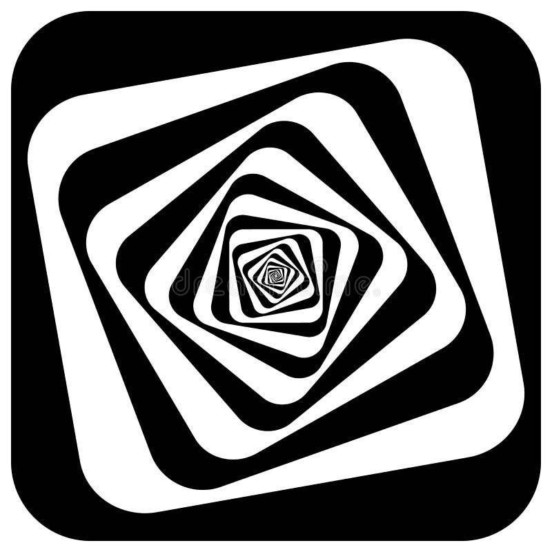 Abstract Geometric Element with Inward Rotating Squares. Overlap Stock ...
