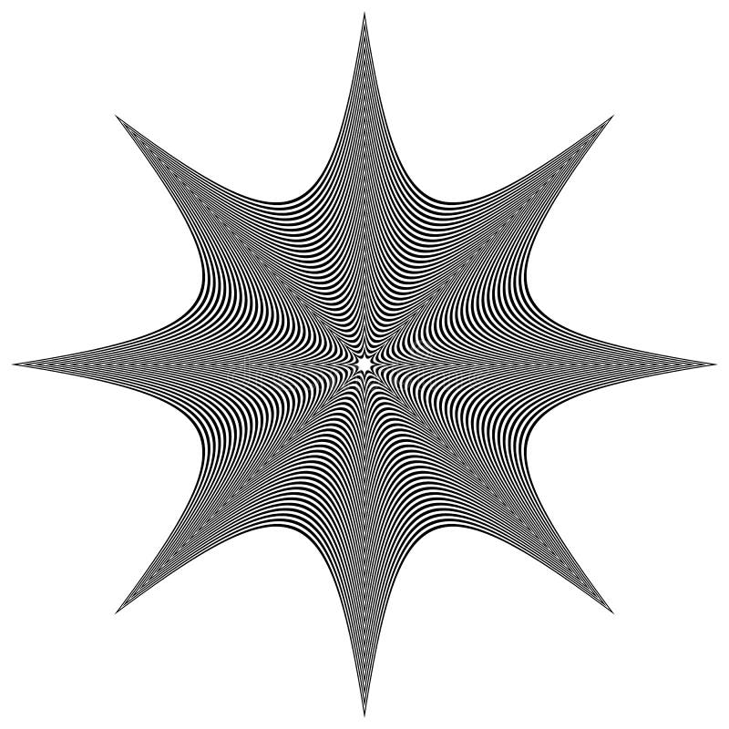 Abstract Geometric Element. Rotating Shape of Radial Lines with Stock ...