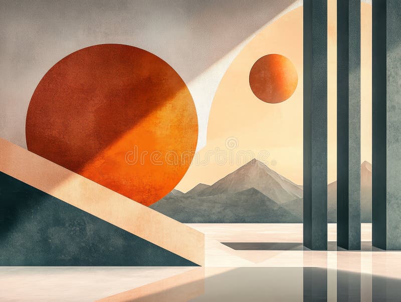 Abstract Geometric Elementalism Stock Illustration - Illustration of ...