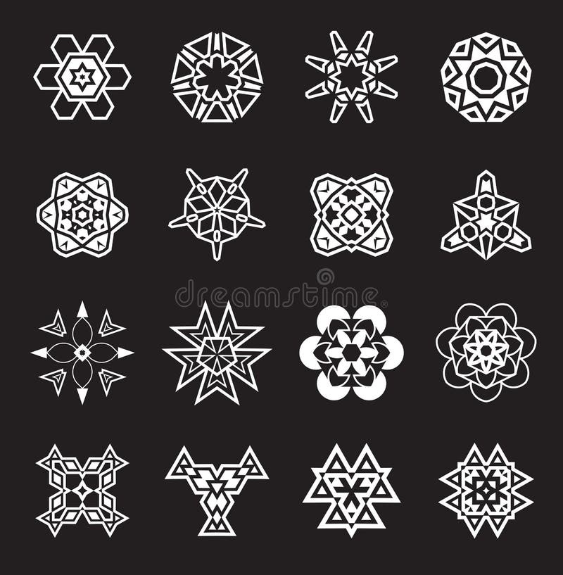 Abstract Geometric Elements, Pattern Ethnic Aztec or Maya Vector Stock ...