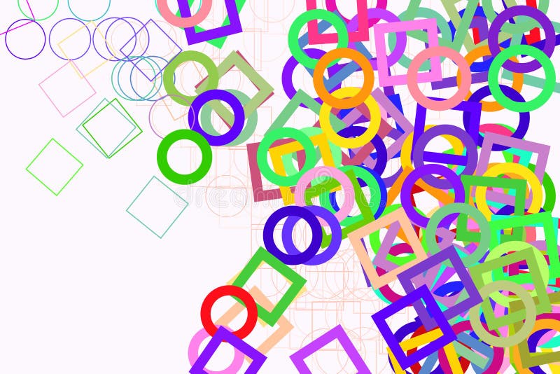 Abstract Geometric Ellipse & Square Box Pattern, Colorful & Artistic ...