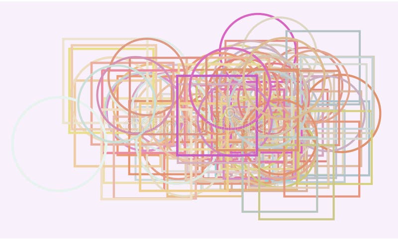 Abstract Geometric Ellipse & Square Box Pattern, Colorful & Artistic ...