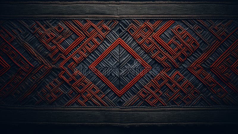 Abstract Geometric Embroidery Pattern Dark Colors Background Stock ...